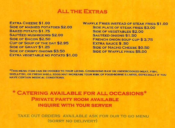 O'Brien's Ale House Grill Menu